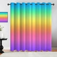 Gradient Rainbow Blackout Curtains For Bedroom, Soft Color Fade Design ...