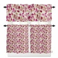 Gradient Red Leaf Kitchen Curtains Valances and Tiers Set of 3 Vintage ...