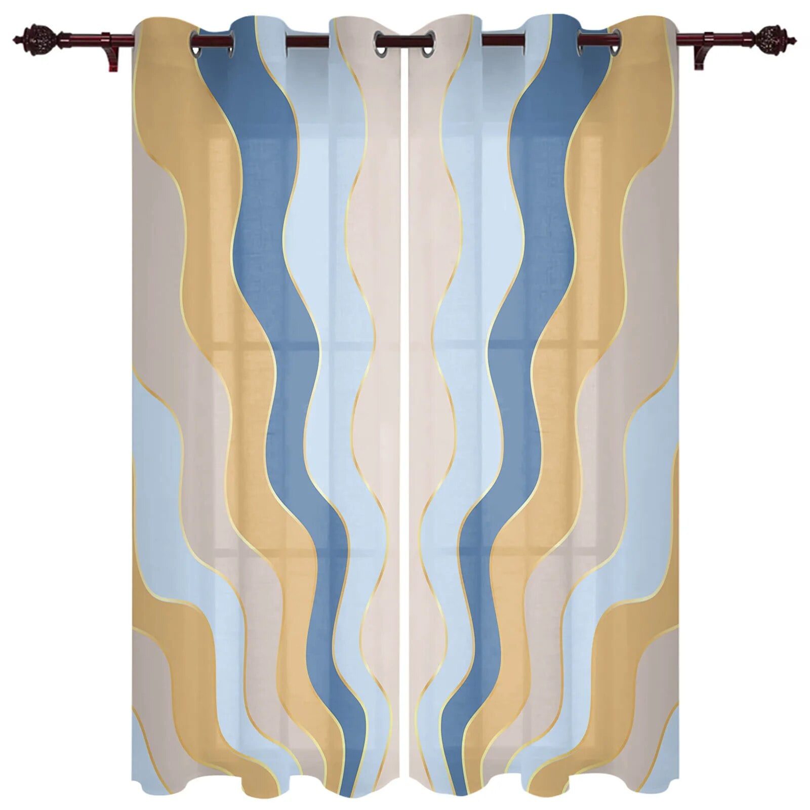 Gradient Ripple Texture Curtains for Living Room Bedroom Study r ...
