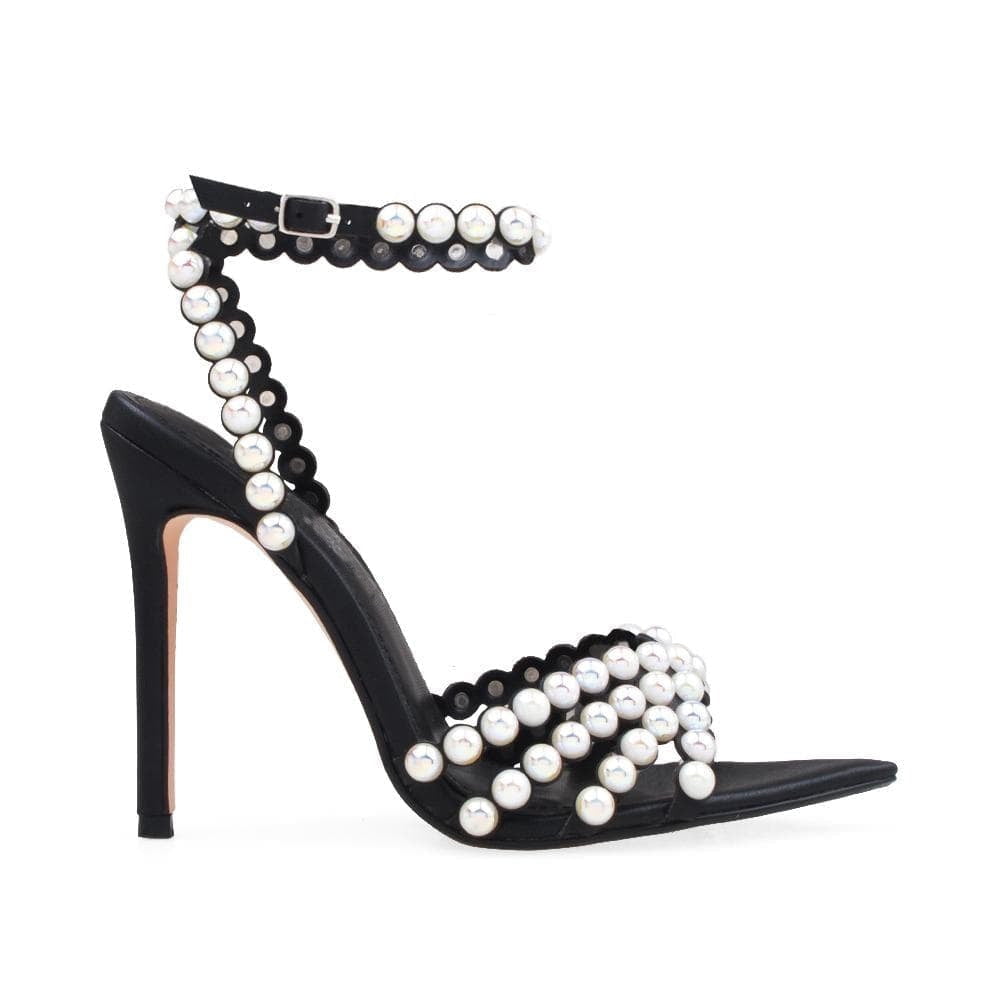 Gradient Rivet Pearl Stiletto Heel Sandals - Walmart.com