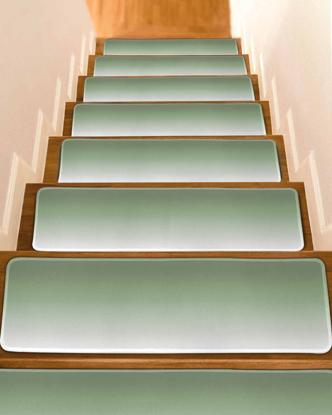 Gradient Sage Green, Stair Treads for Wooden Steps Indoor Runner Rug ...