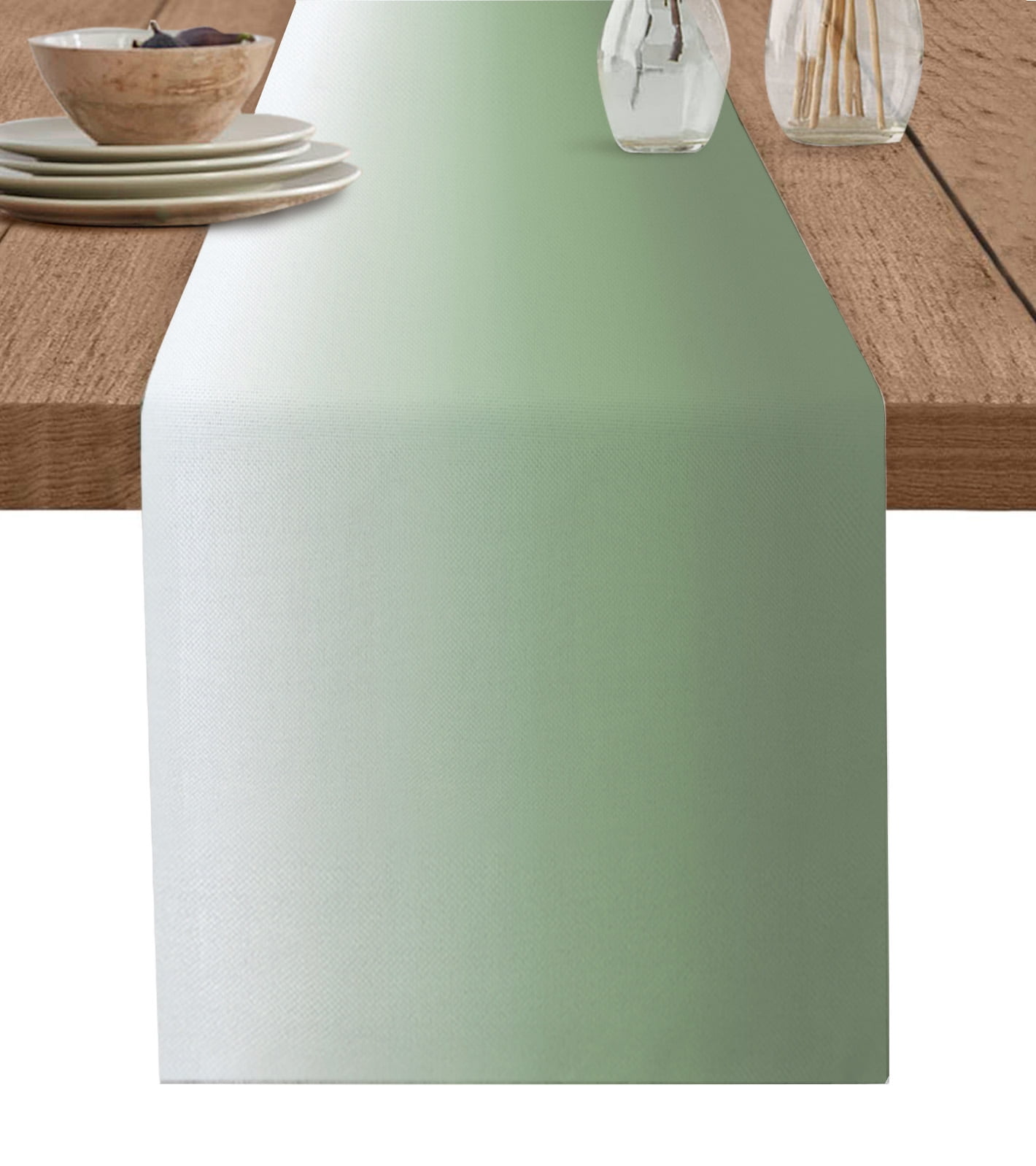 Gradient Sage Green, Table Runner Abstract Contemporary Art ...