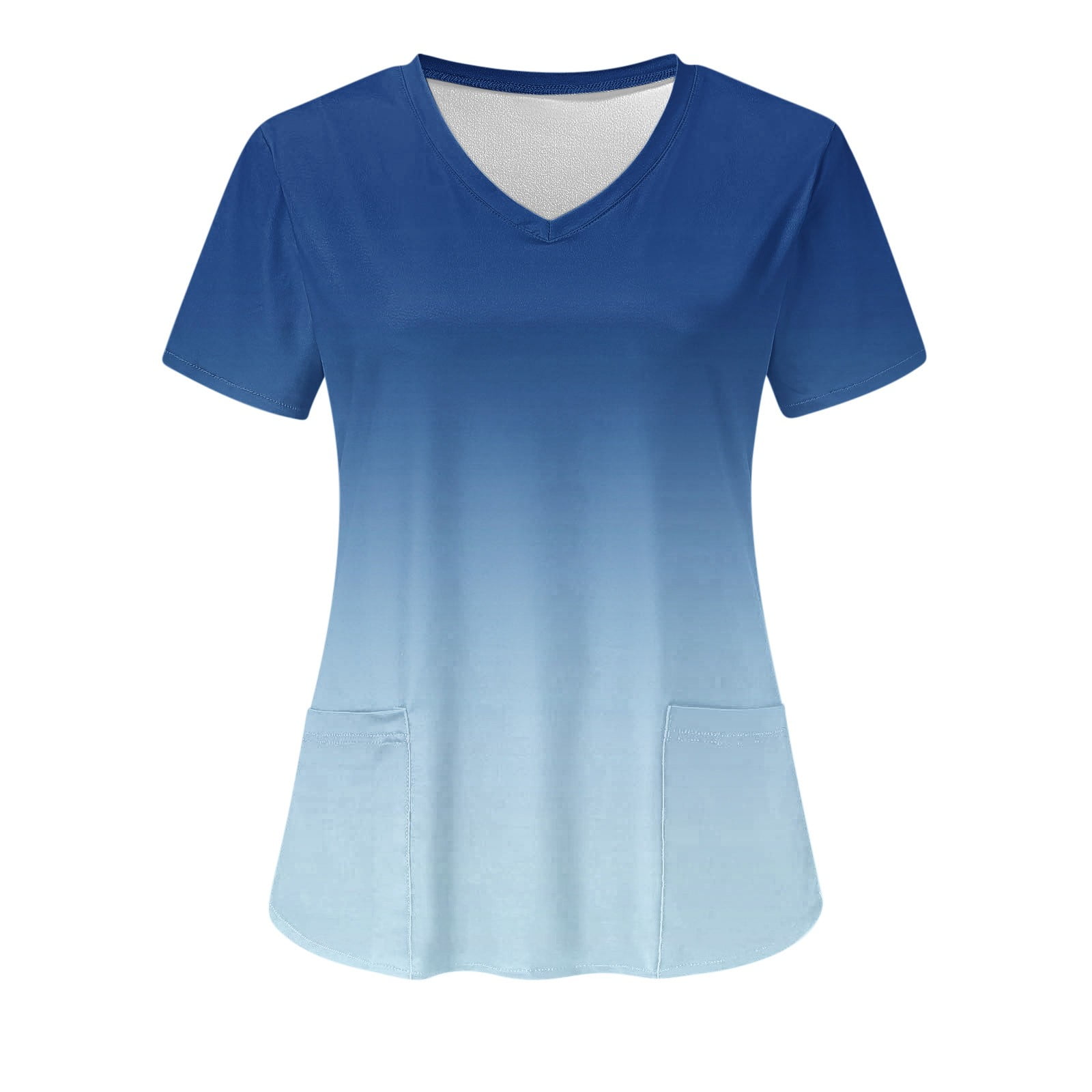 Gradient Scrub Tops for Women Short Sleeve V Neck Nurse Working ...