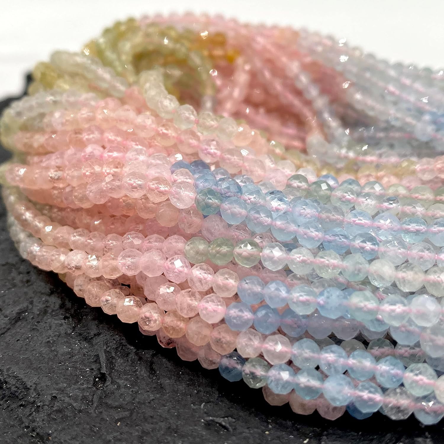 Gradient-Shades African Tri-Color Morganite Beads (A Revolutionary ...