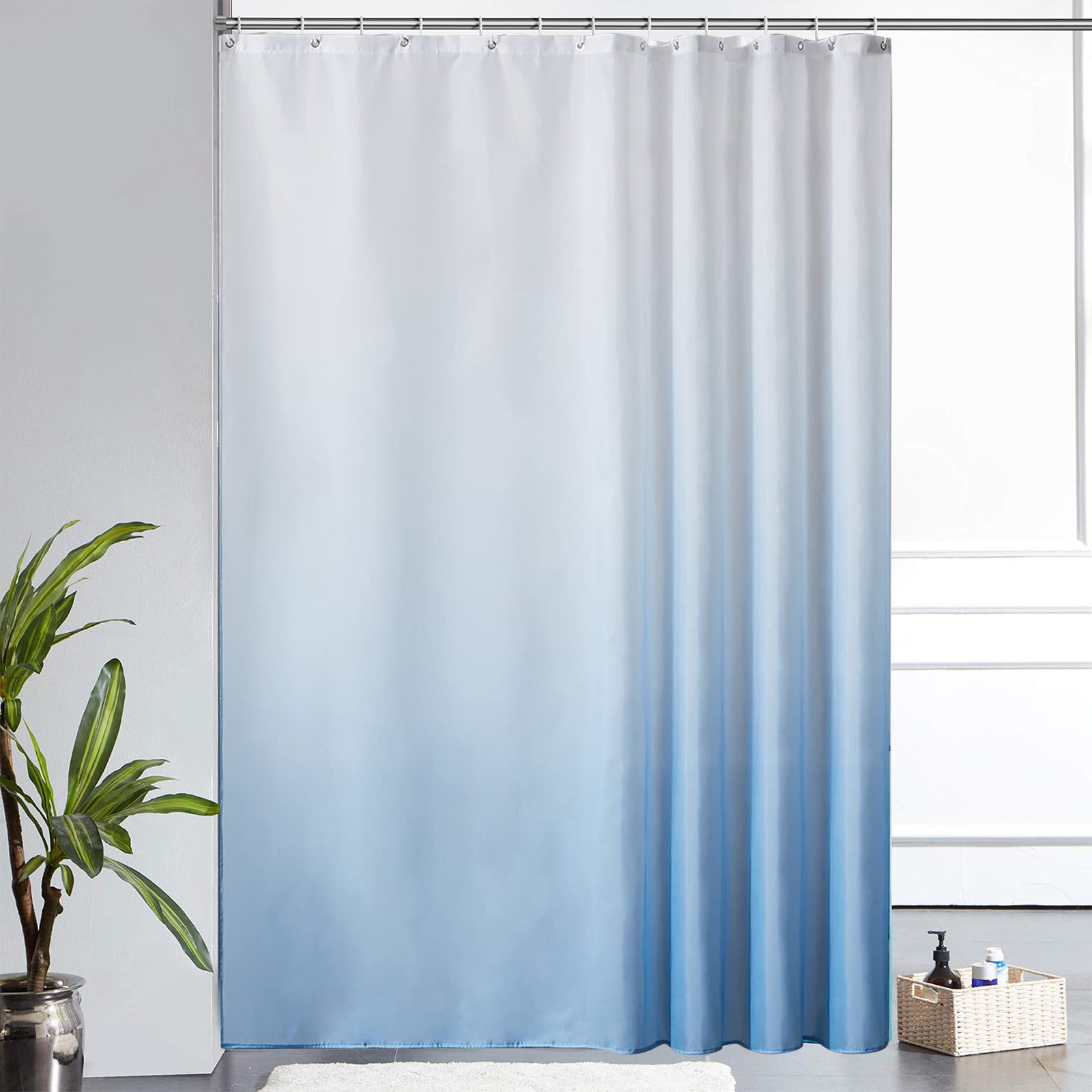 Gradient Shower Curtain with Weighted Hem 35.43x70.86in Made of 100 ...