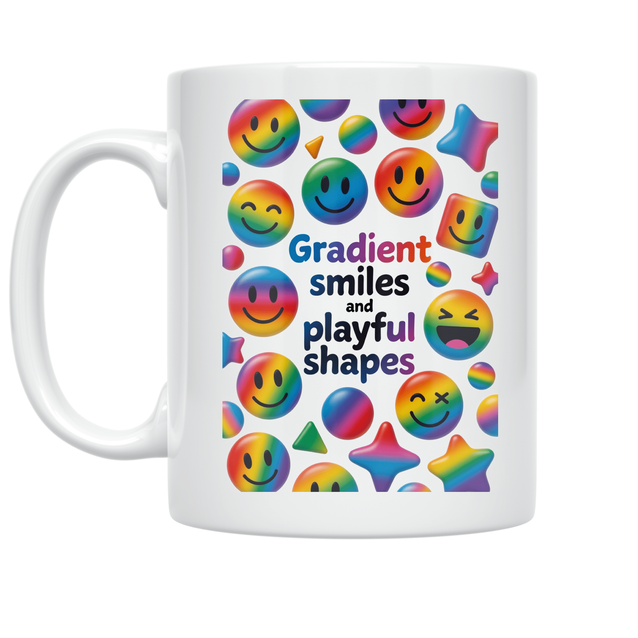Gradient Smiles and Playful Shapes - Art Style Enthusiast - 11 oz ...