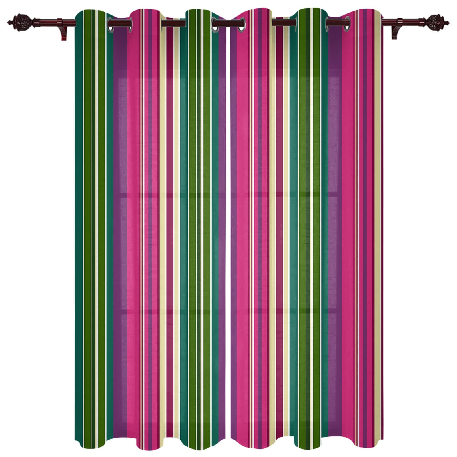 Gradient Stripe Modern Window Curtains for Living Room Bedroom Curtain ...