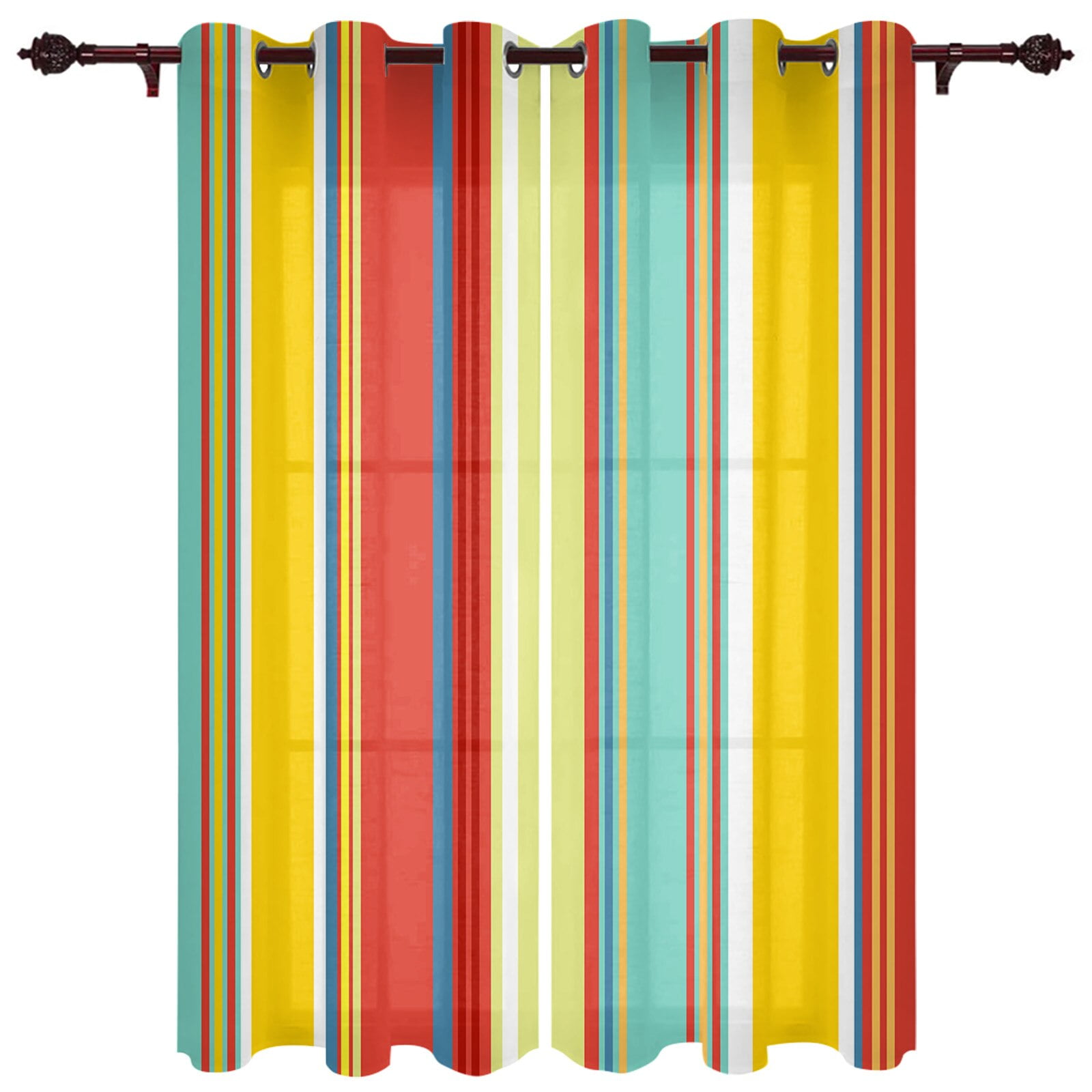 Gradient Stripe Modern Window Curtains for Living Room Bedroom Curtain ...
