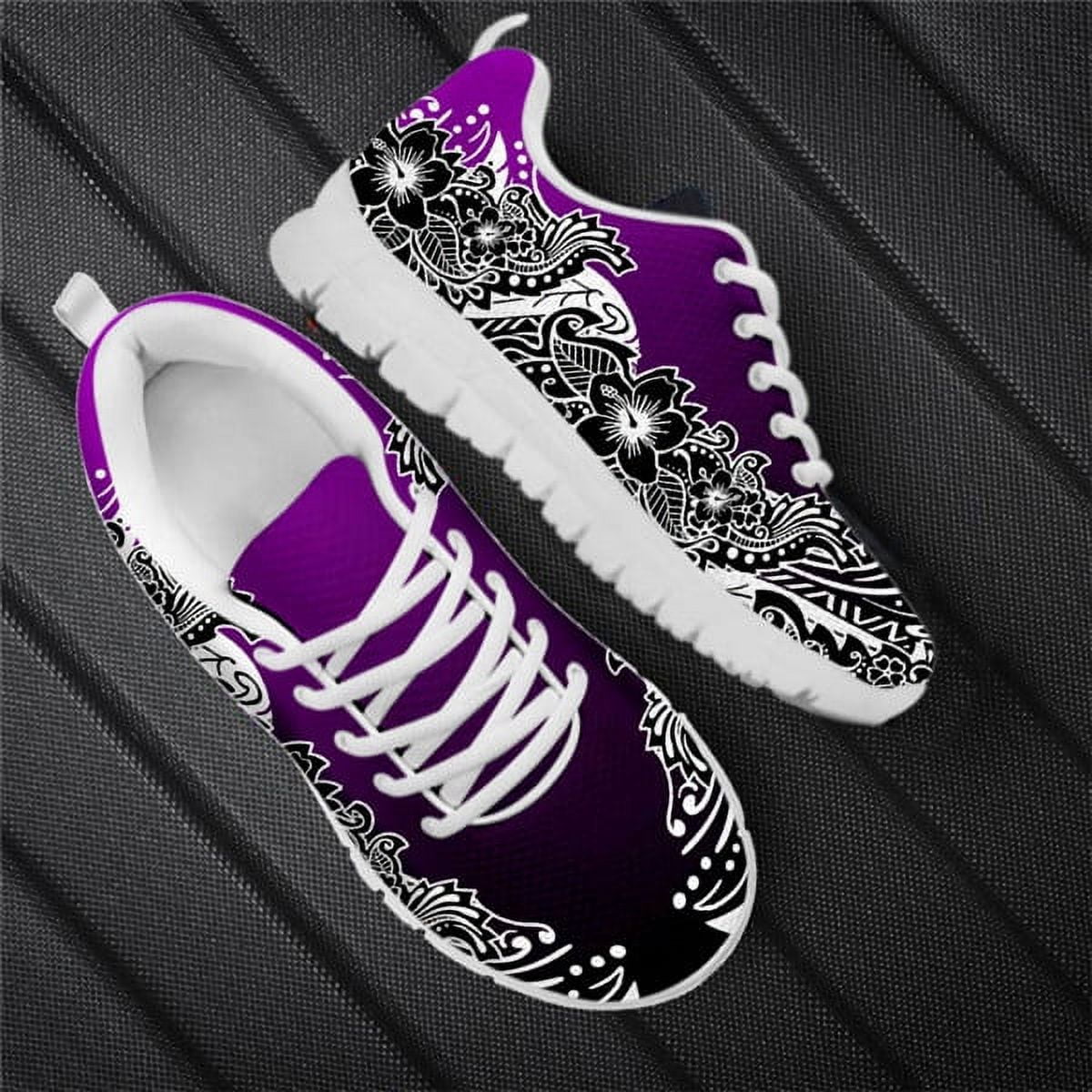 Gradient Style Polynesian Hawaii Hibiscus Pattern Women Shoes Flats ...