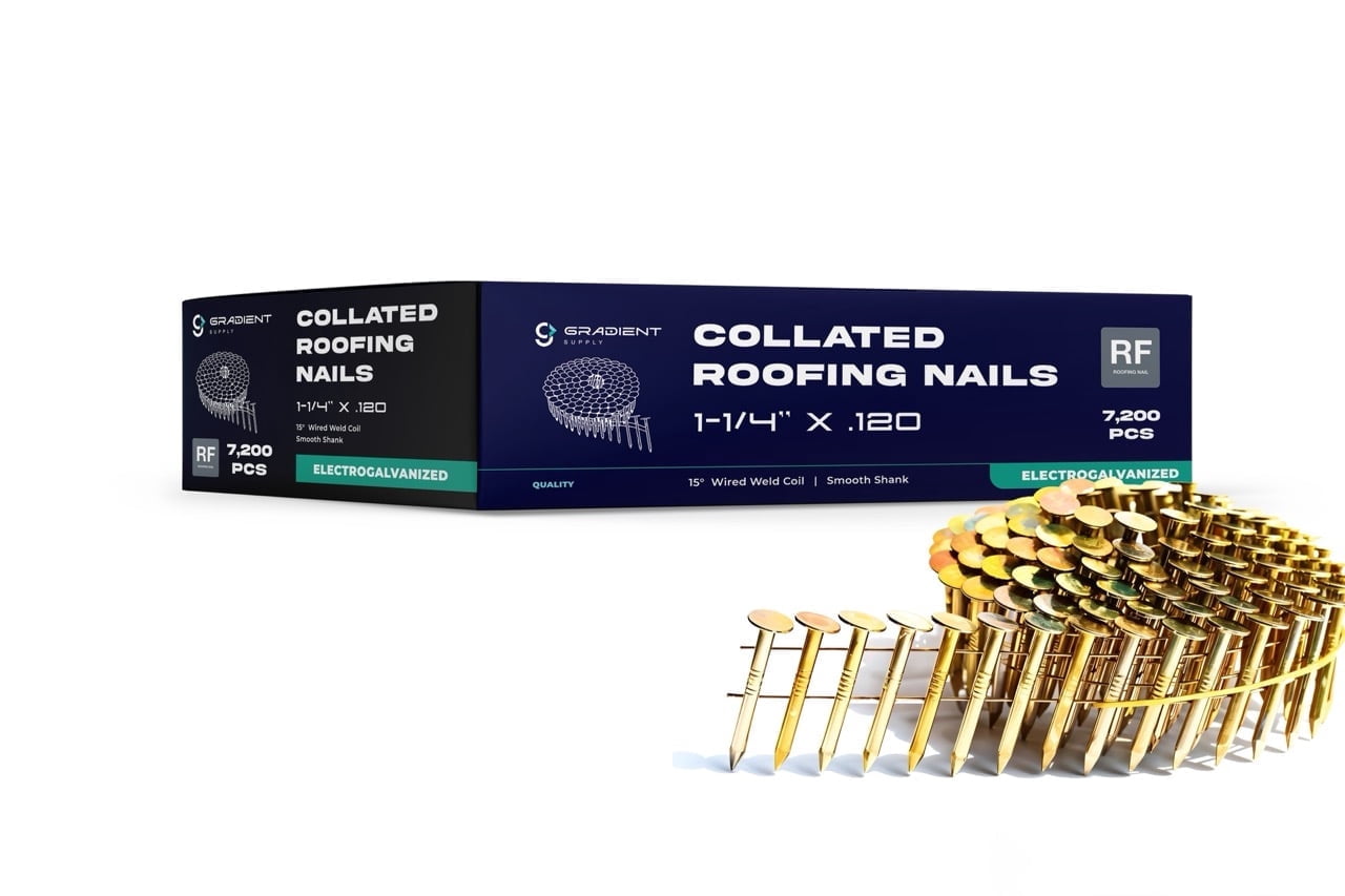 Gradient Supply 1-1/4 in. x 0.120-Gauge 15° Coil Roofing Nails ...