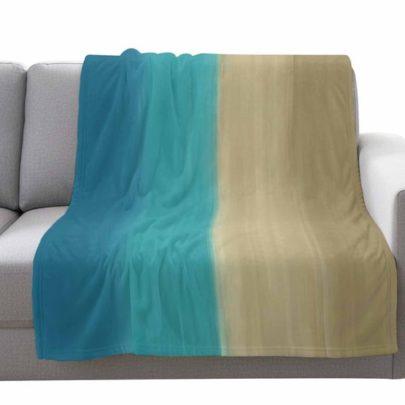 Gradient Teal Blue Fleece Throw Blanket Lightweight Abstract Teal Blue ...