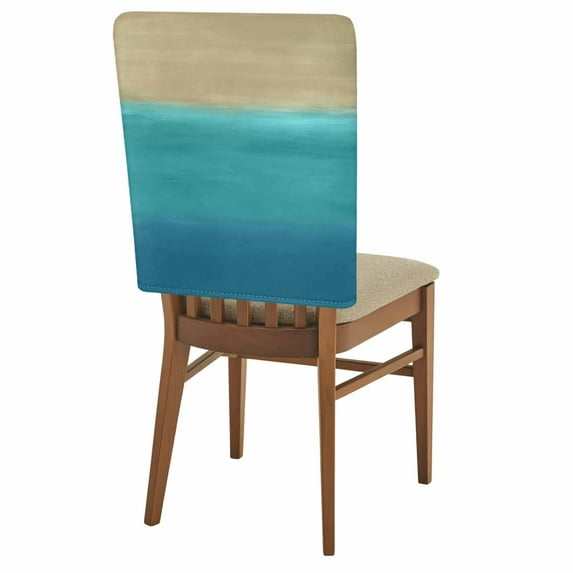 Gradient Teal Chair Back Covers Set of 6, Abstract Teal Green Khaki ...