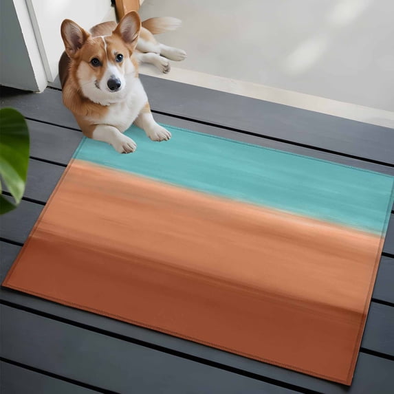 Gradient Teal Front Door Rugs 2x3 ft Abstract Teal Coral Red Gradient ...