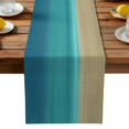 Gradient Teal Table Runner, Abstract Teal Green Khaki Gradient Water ...