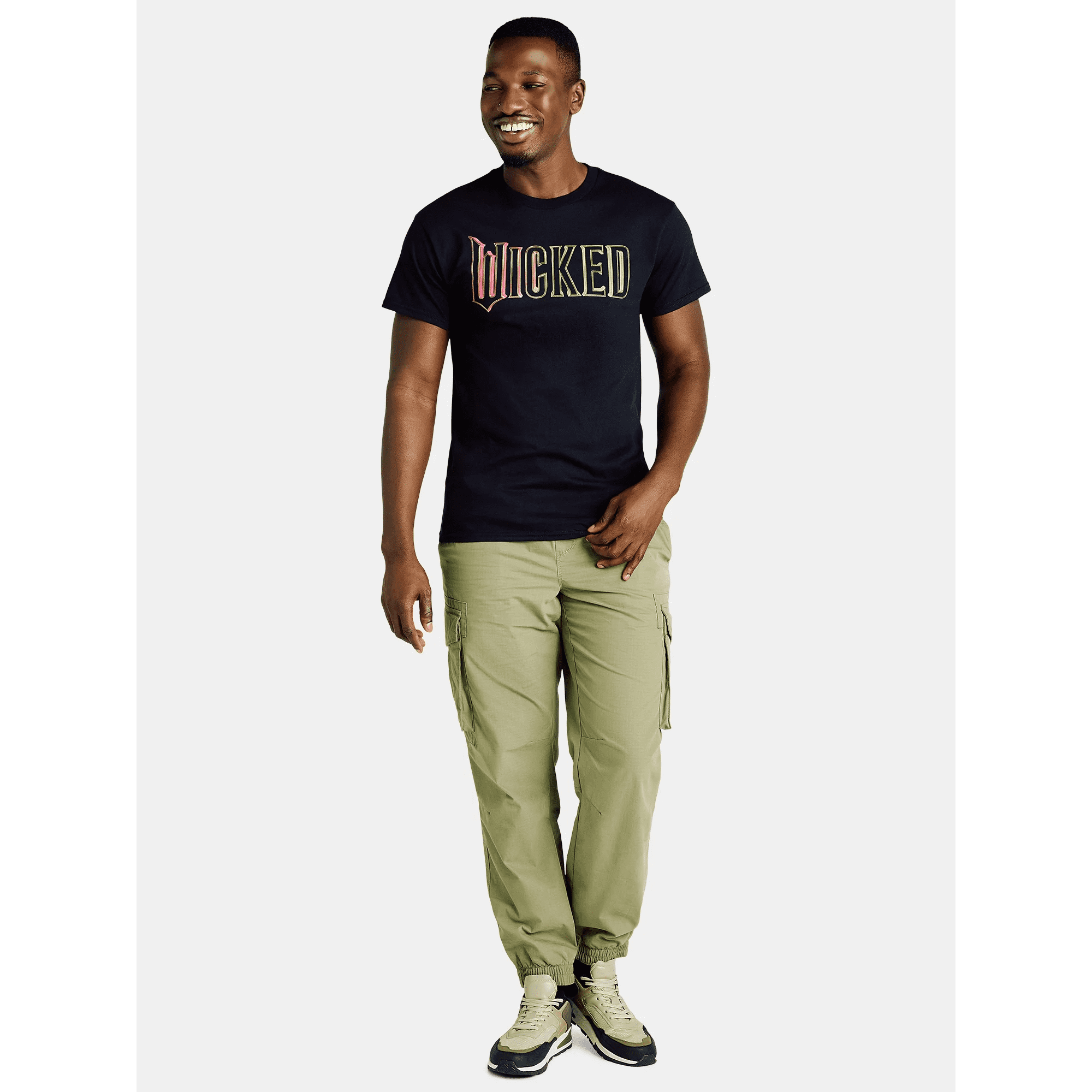 Gradient Text Graphic Black Tee - Walmart.com