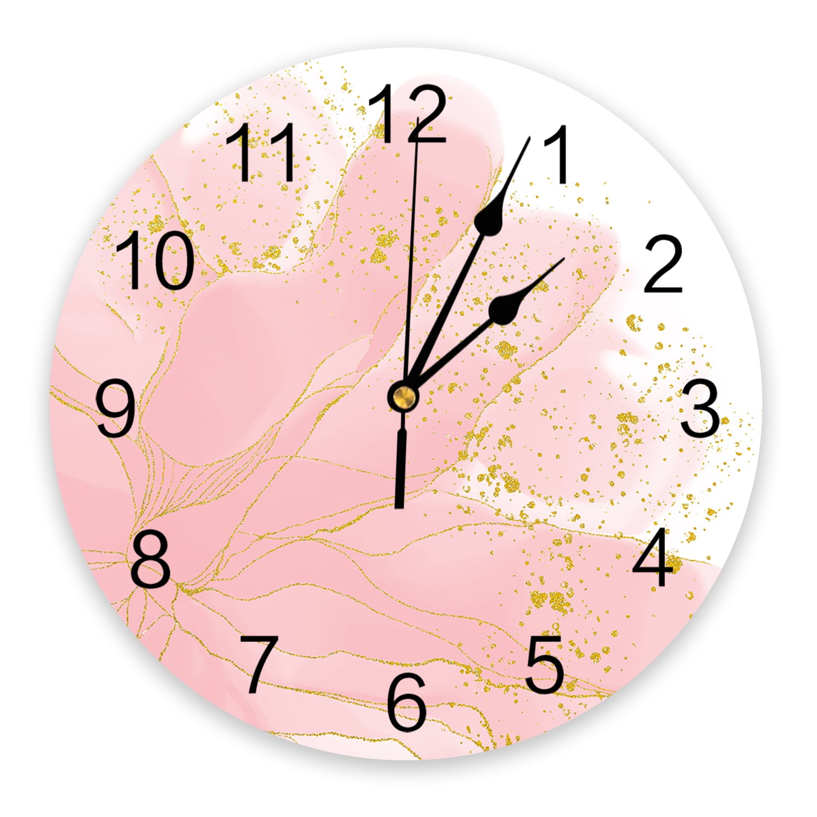 Gradient Watercolor Flower Sage Green Wall Clock Silent Digital Clocks ...