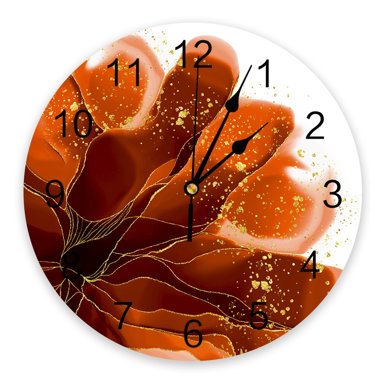 Gradient Watercolor Flower Sage Green Wall Clock Silent Digital Clocks ...