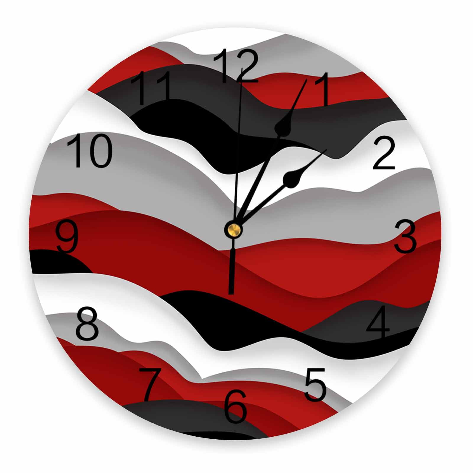 Gradient Watercolor Flower Sage Green Wall Clock Silent Digital Clocks ...