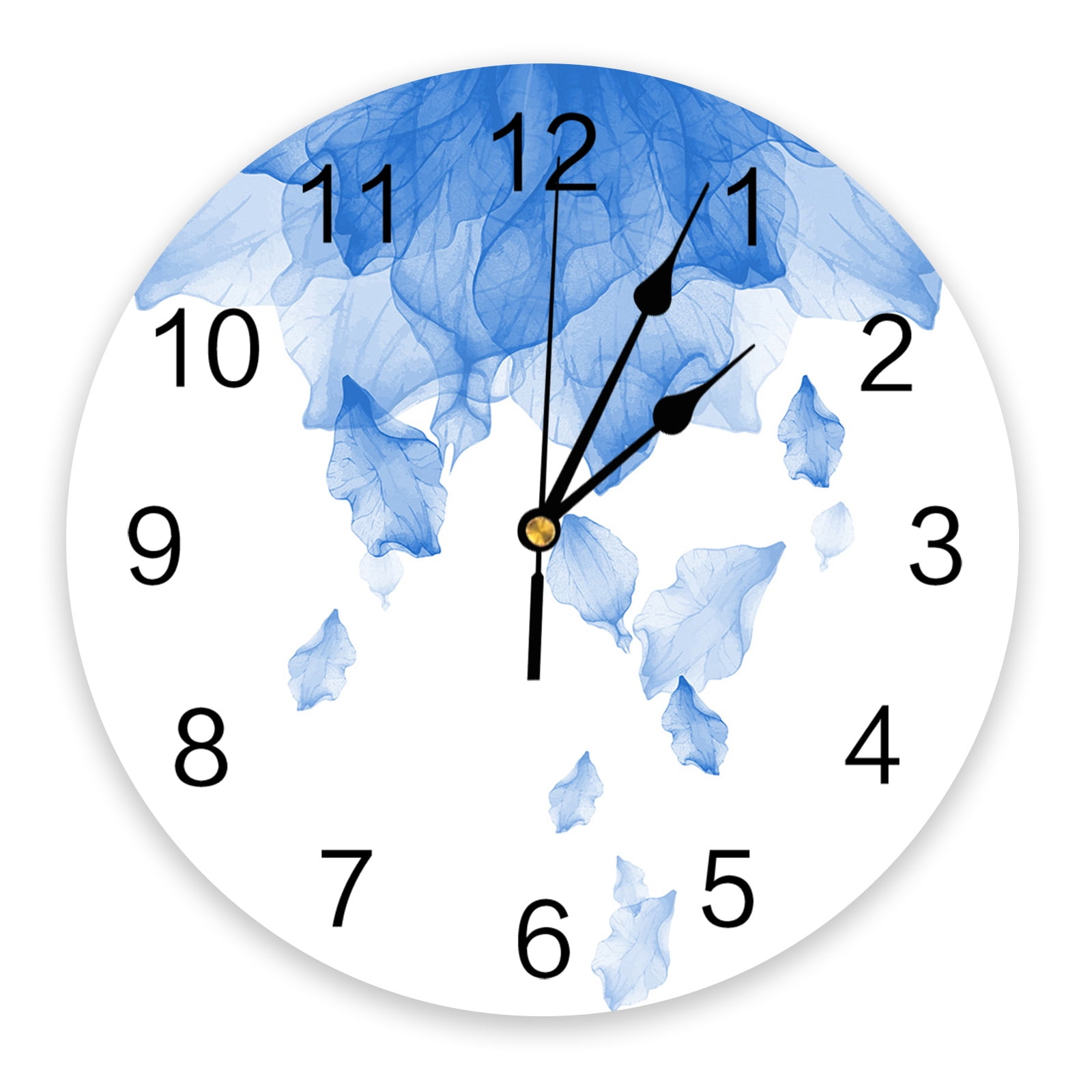 Gradient Watercolor Flower Sage Green Wall Clock Silent Digital Clocks ...