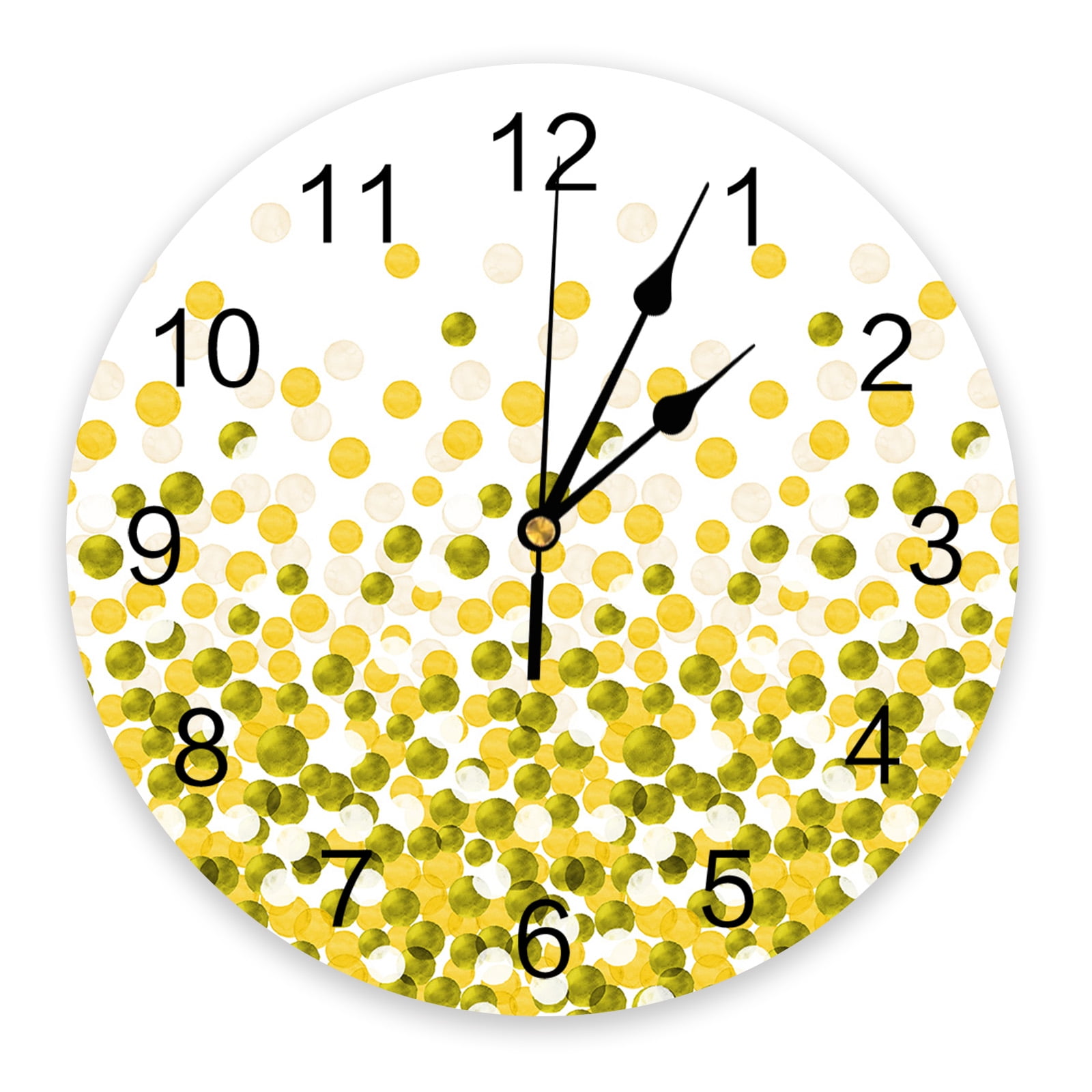 Gradient Watercolor Flower Sage Green Wall Clock Silent Digital Clocks ...