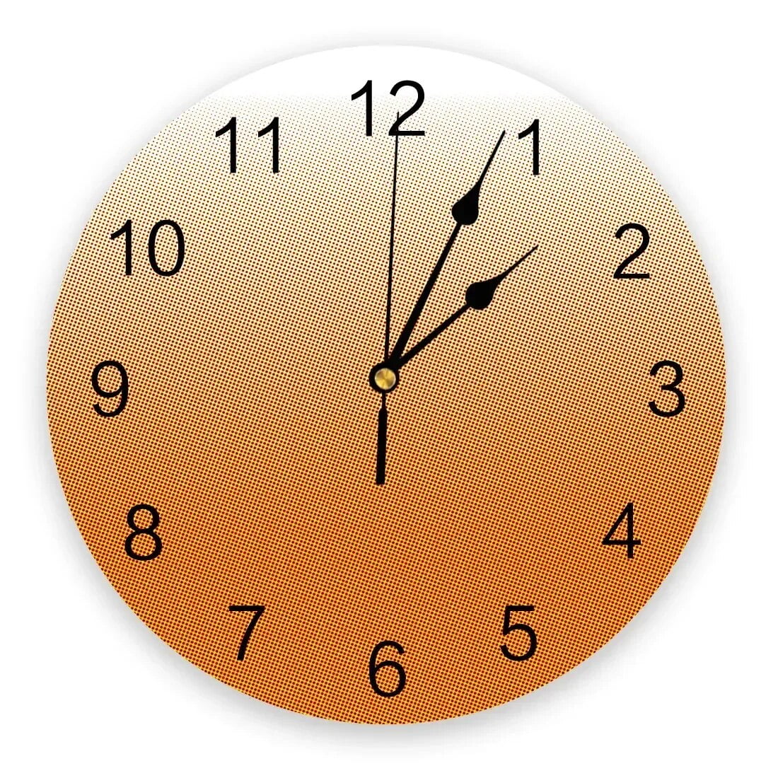 Gradient Wave Dot Orange Solid Color Wall Clocks Silent Home Cafe ...