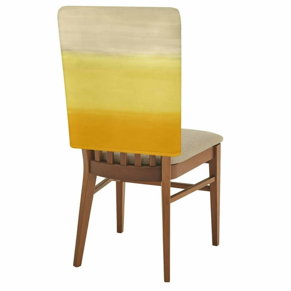 Gradient Yellow Chair Back Covers Set of 6, Abstract Yellow Beige ...