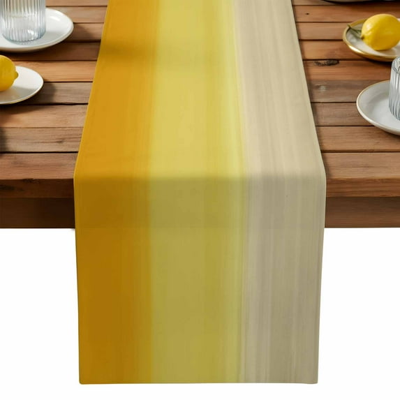 Gradient Yellow Table Runner, Abstract Yellow Beige Gradient Water ...