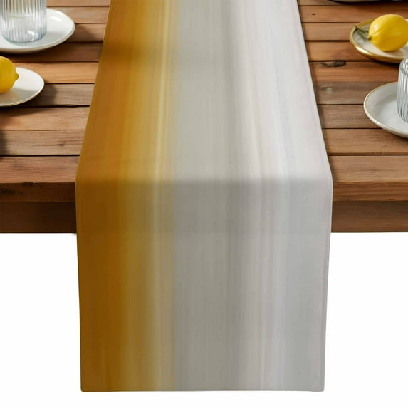 Gradient Yellow Table Runner, Abstract Yellow Grey White Red Gradient ...