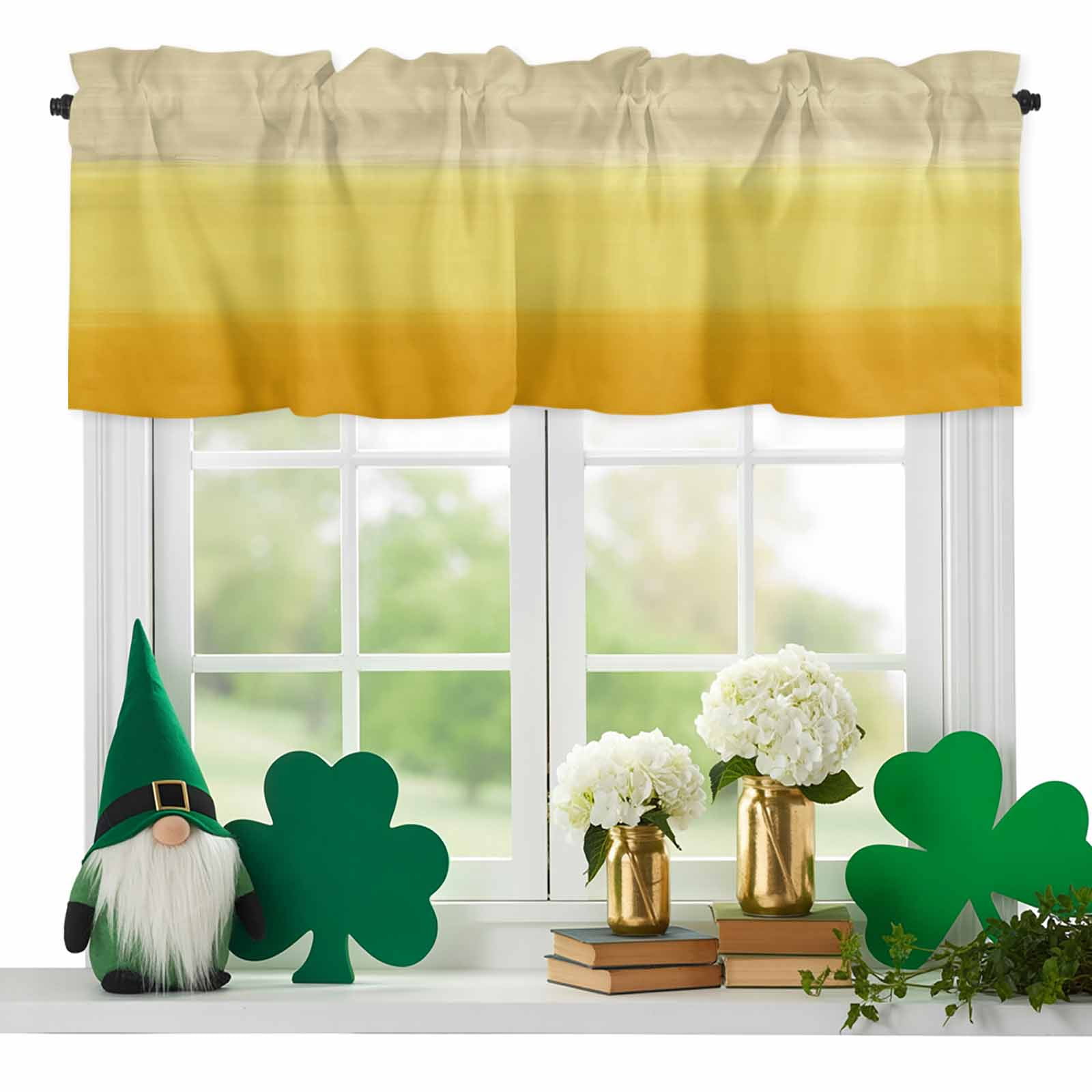 Gradient Yellow Valances for Windows, Abstract Yellow Beige Gradient ...