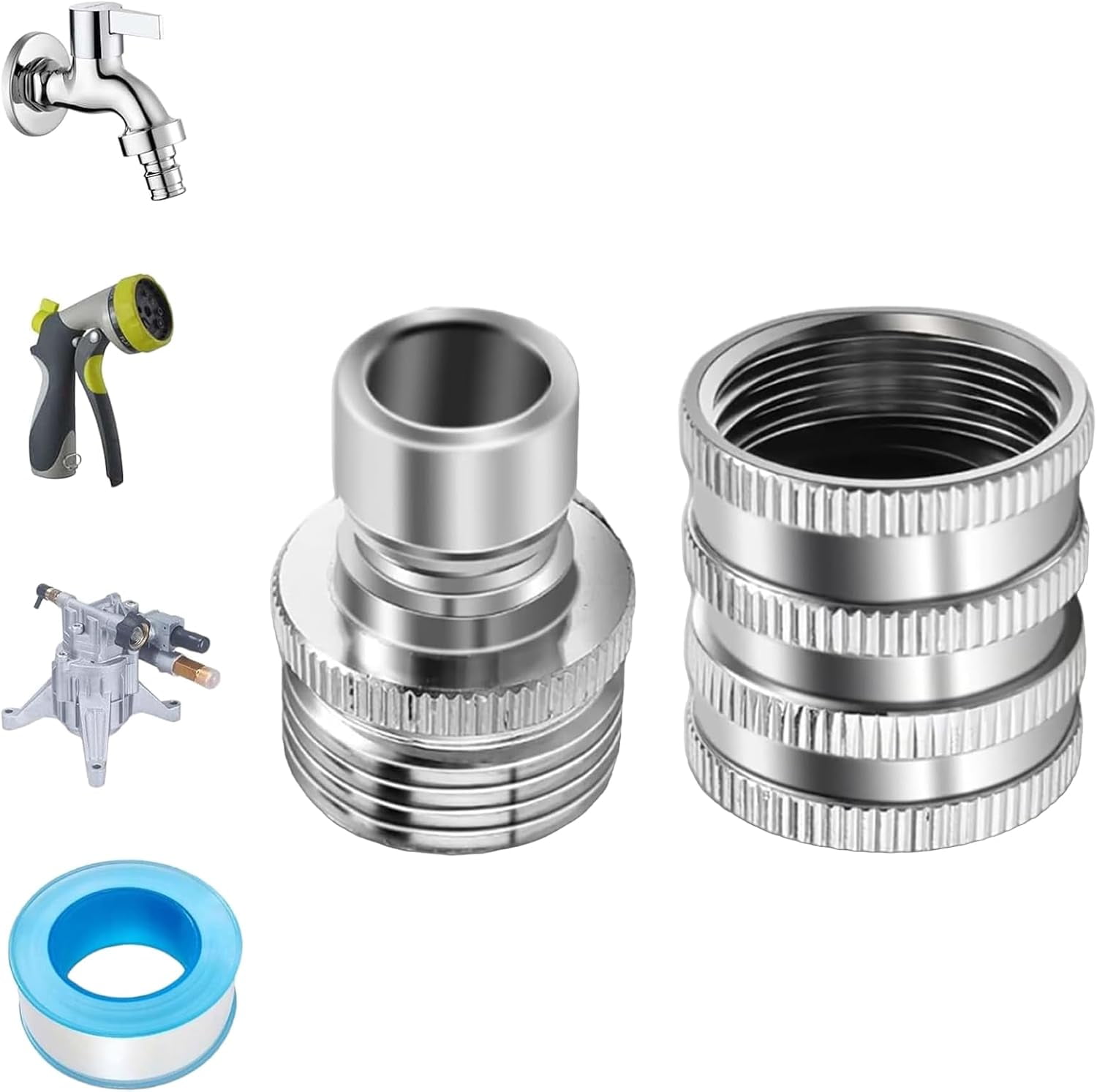 Gradientiscolor Stainless Steel Garden Hose Quick Connect Fittings Set ...