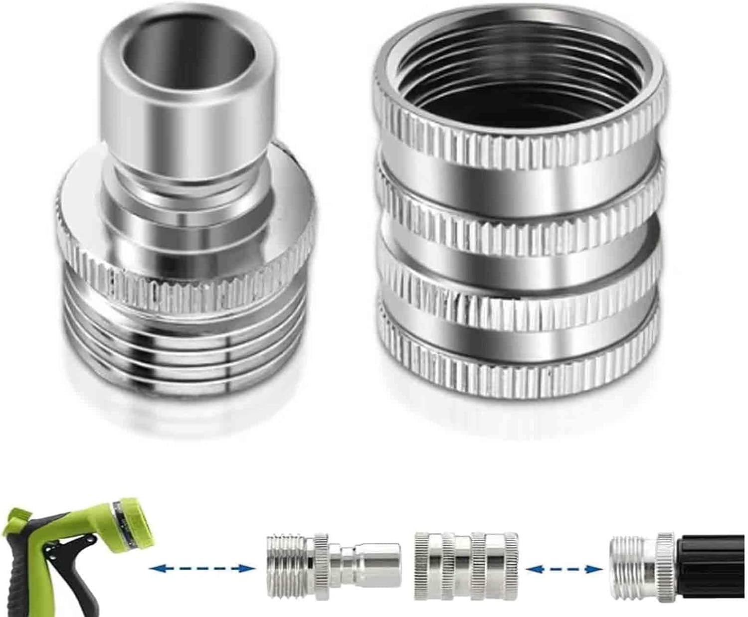 Stainless Steel Garden Hose Quick Connect Fittings Set | The Tube