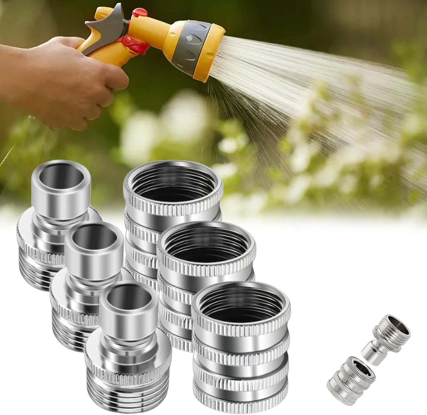 Gradientiscolor Stainless Steel Garden Hose Quick Connect Fittings Set ...