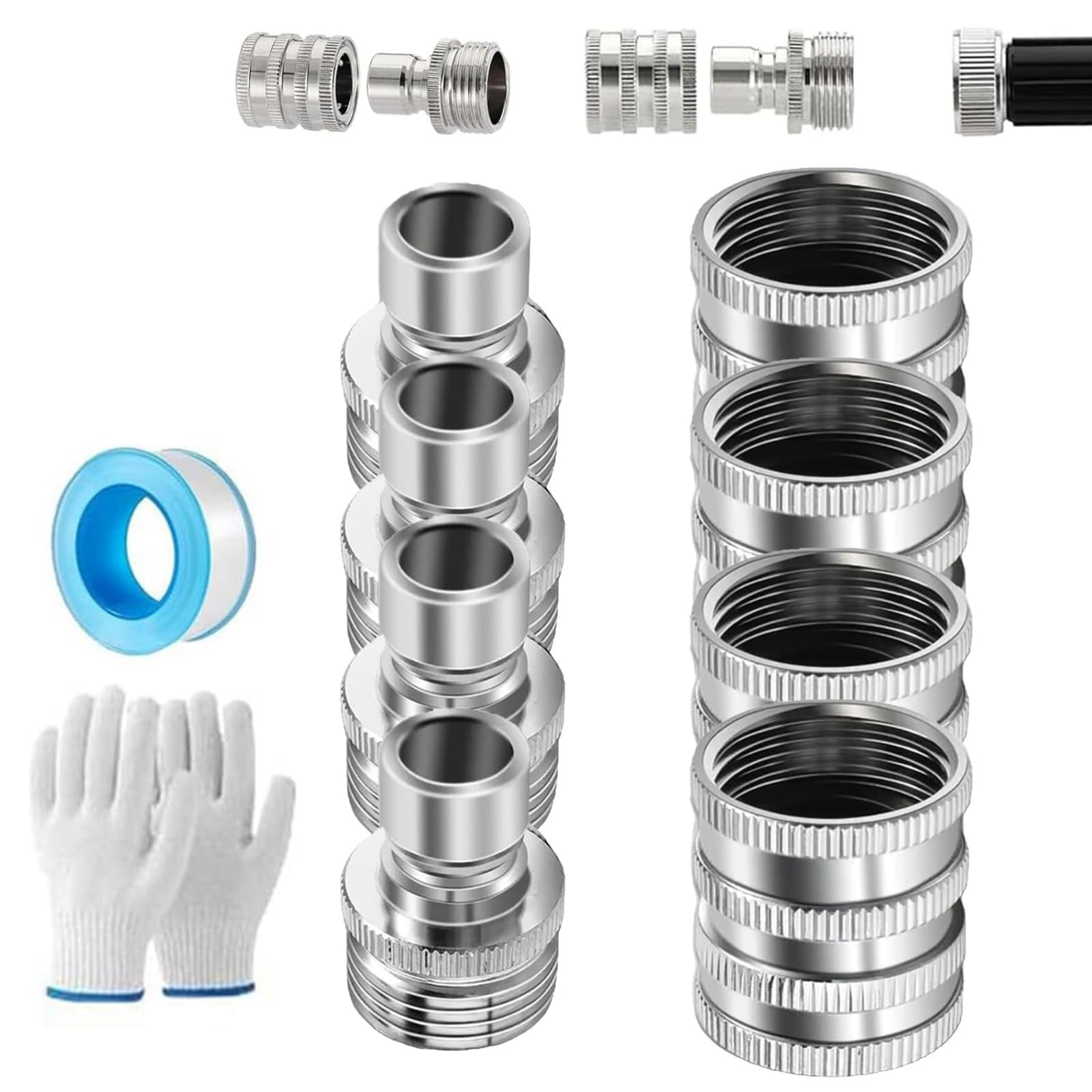 Gradientiscolor Stainless Steel Garden Hose Quick Connect Fittings Set ...