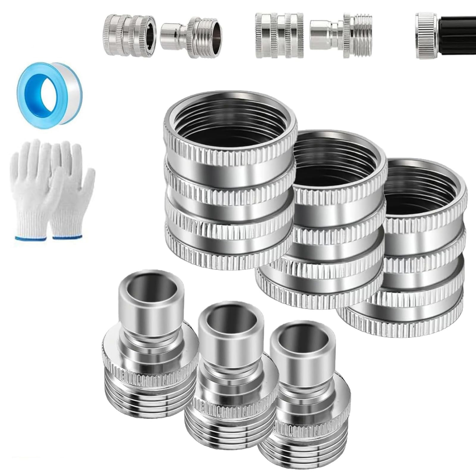 Gradientiscolor Stainless Steel Garden Hose Quick Connect Fittings Set ...