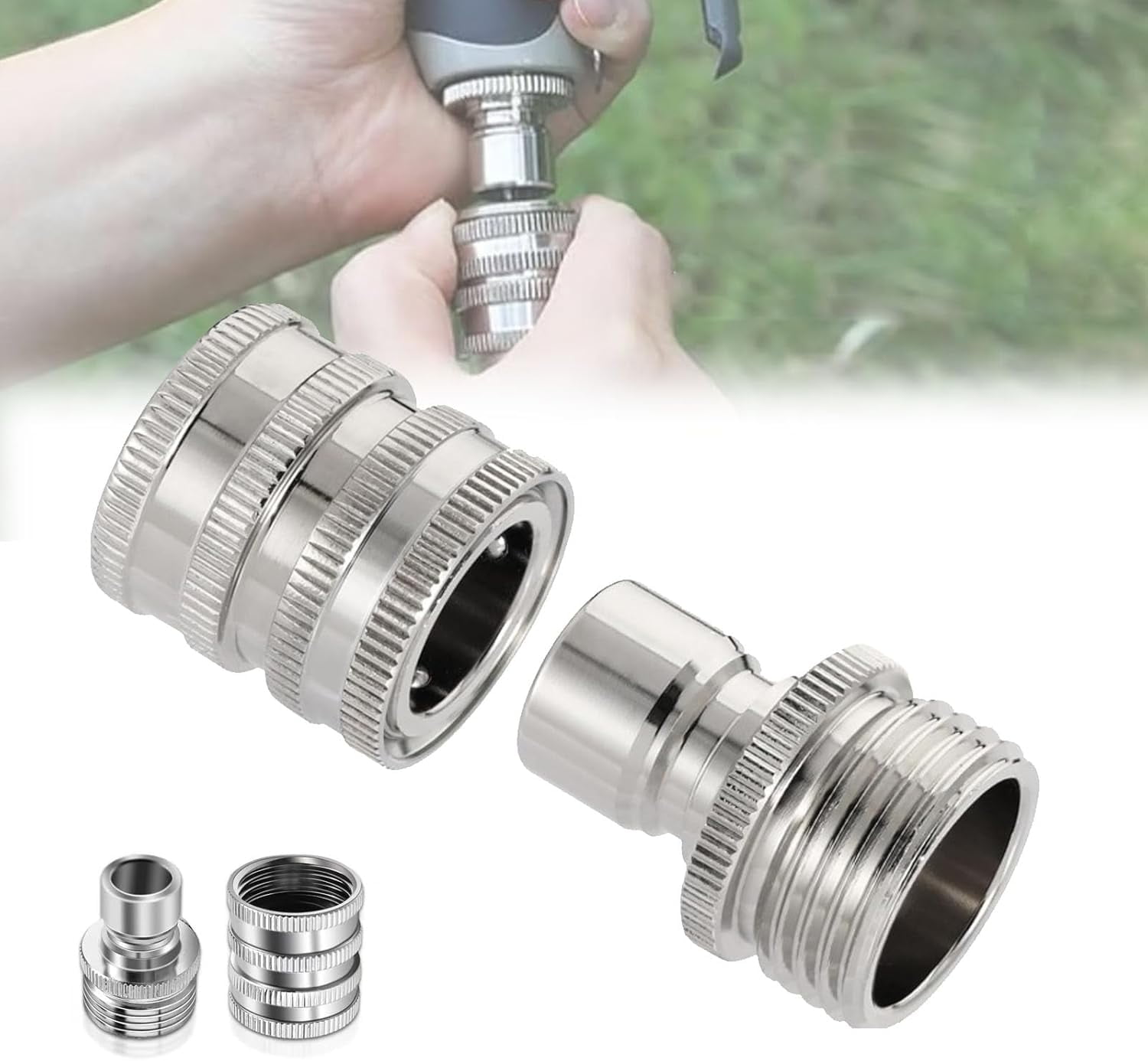 Gradientiscolor Stainless Steel Garden Hose Quick Connect Fittings Set ...
