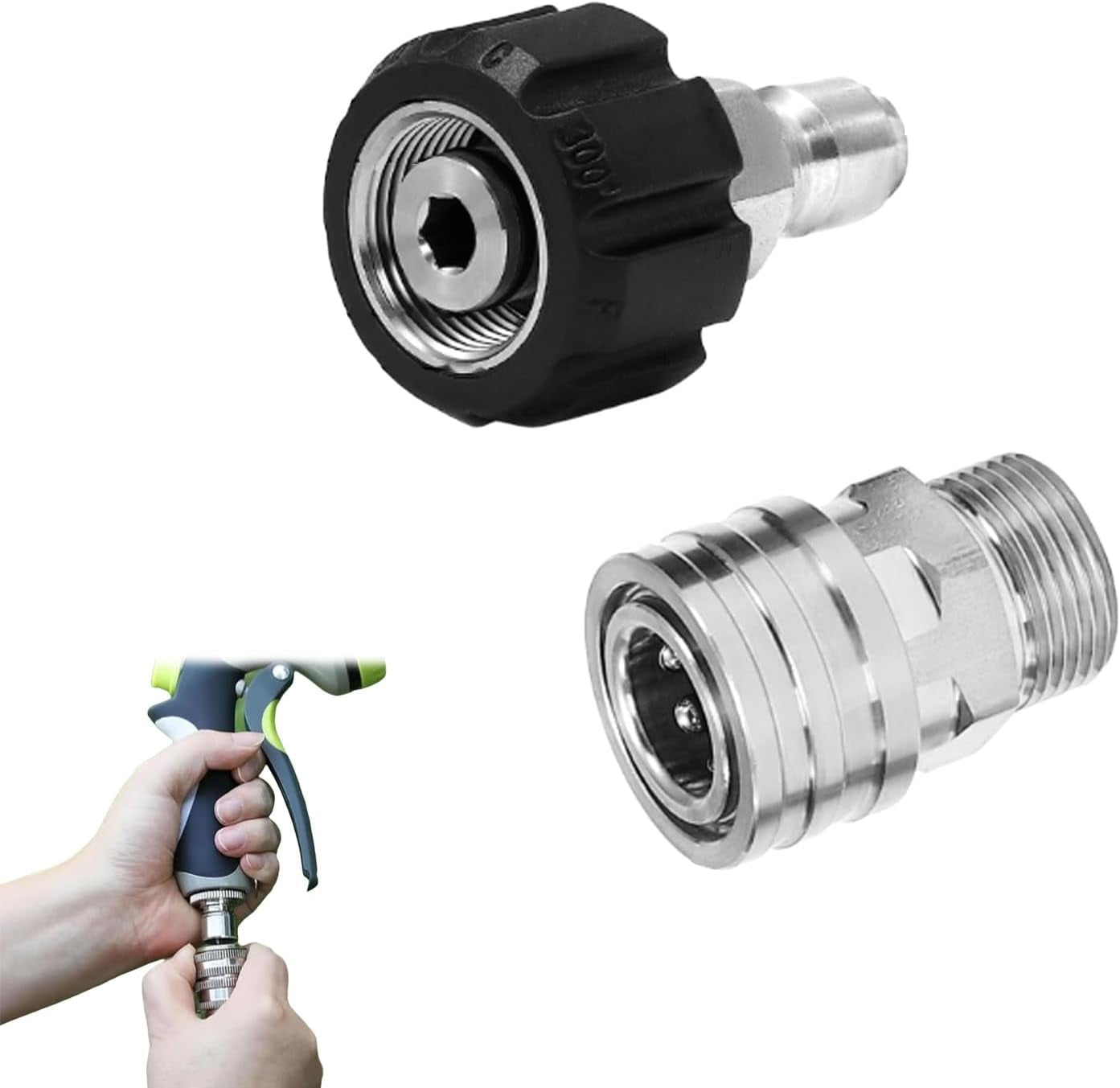 Gradientiscolor Stainless Steel Garden Hose Quick Connect Fittings Set ...