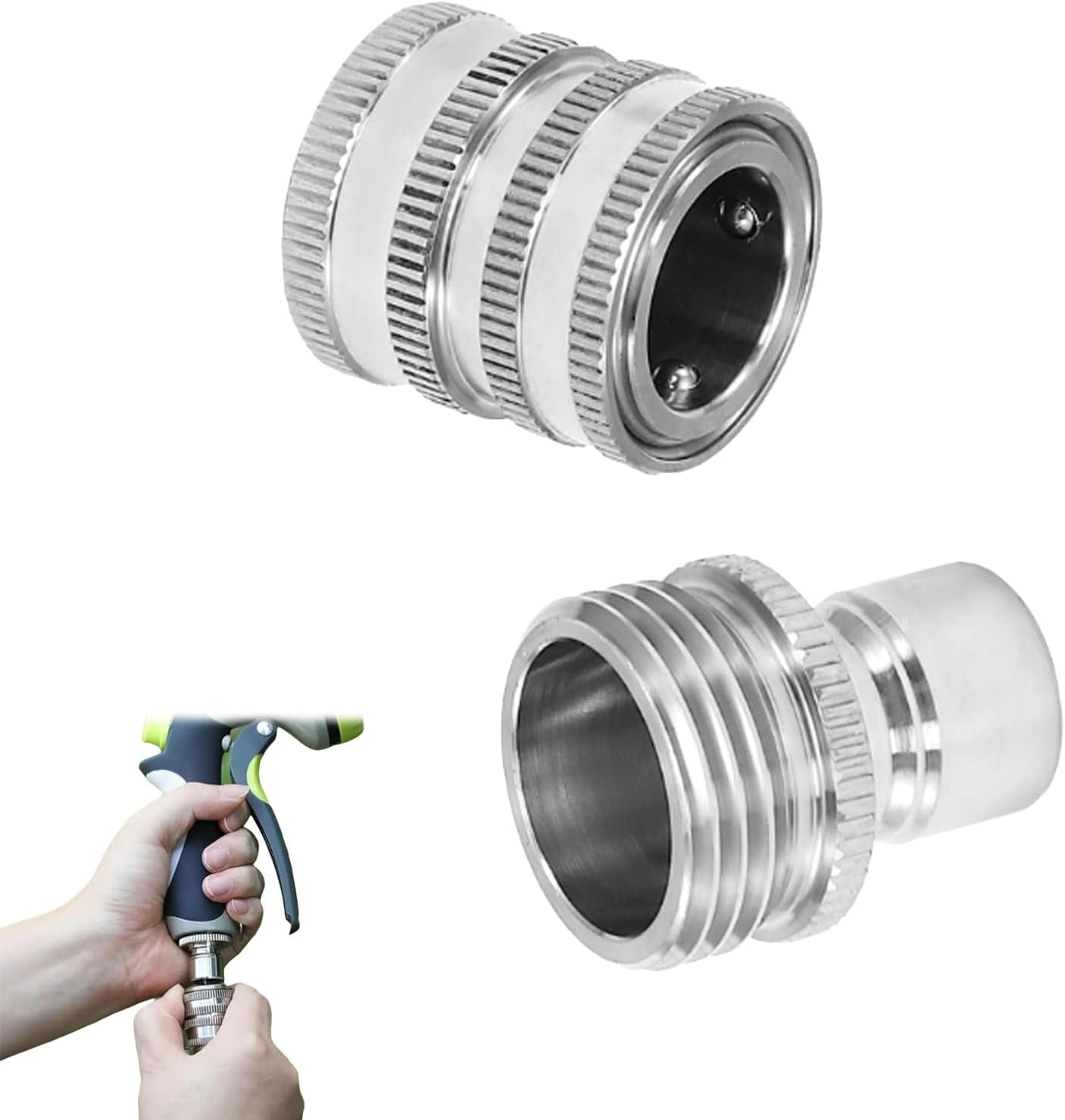 Gradientiscolor Stainless Steel Garden Hose Quick Connect Fittings Set ...