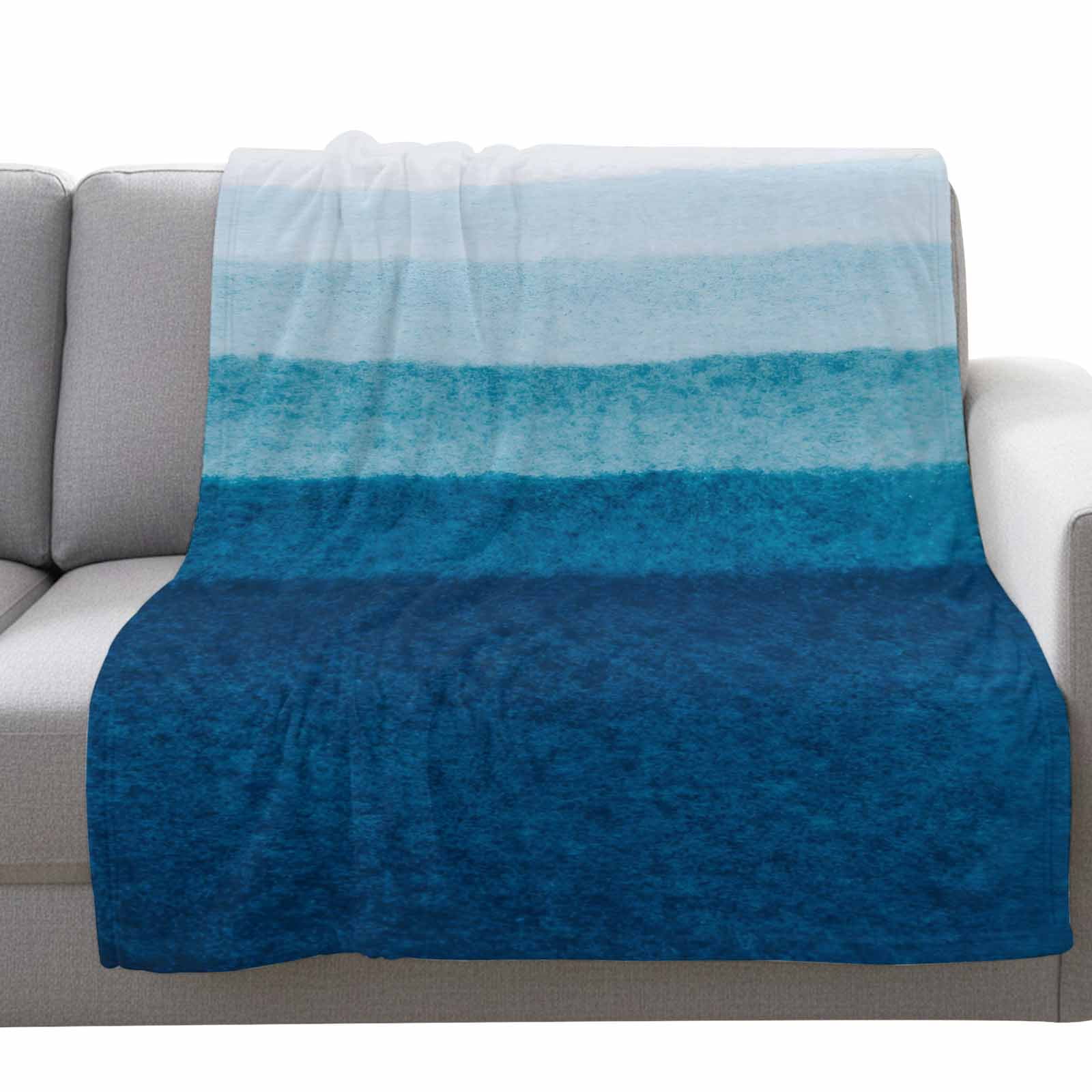 Gradients Blue Fleece Throw Blanket Lightweight Oceans Waves Beaches ...