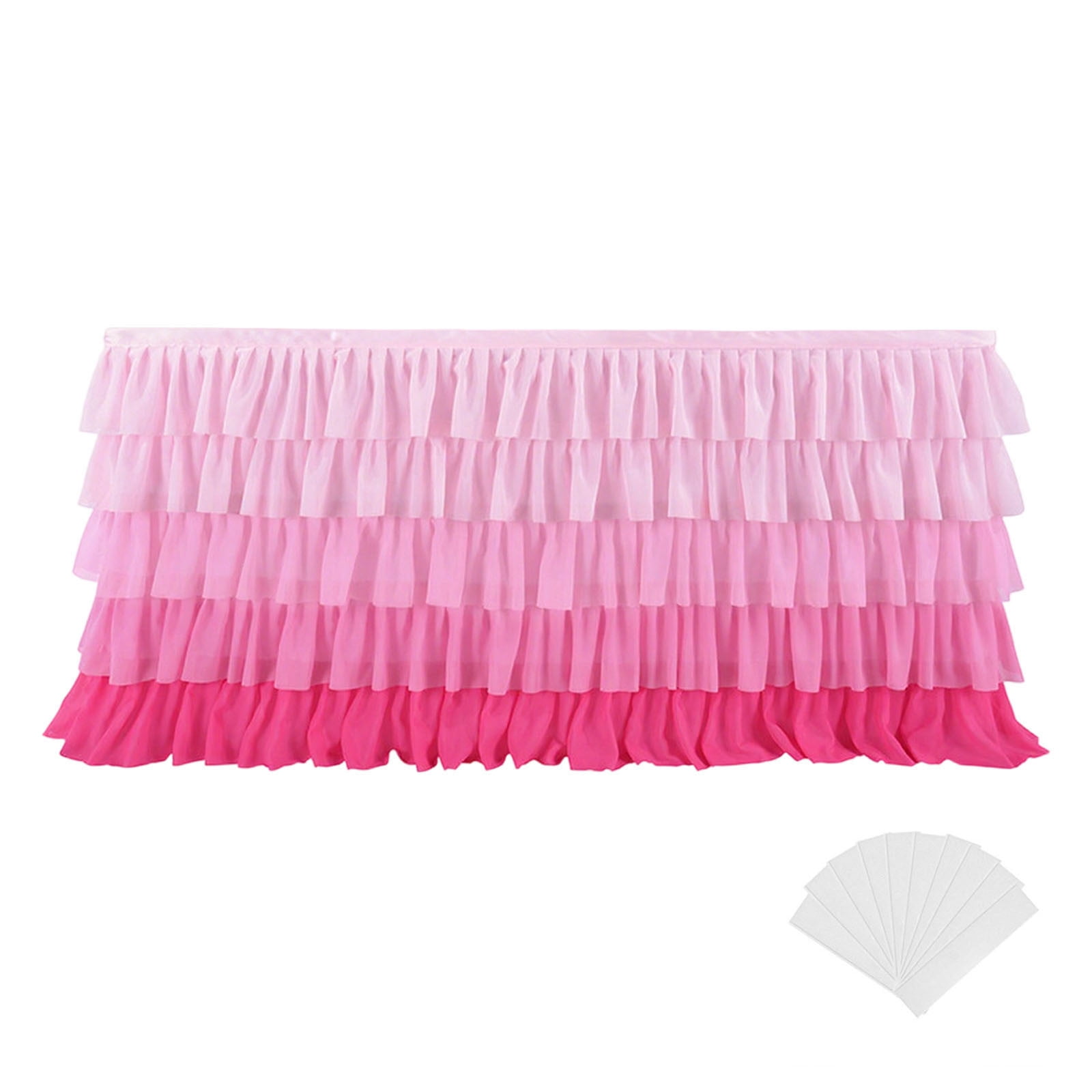Gradual Color Table Skirt Tutu Ruffled Tablecloth for Classroom Teacher ...