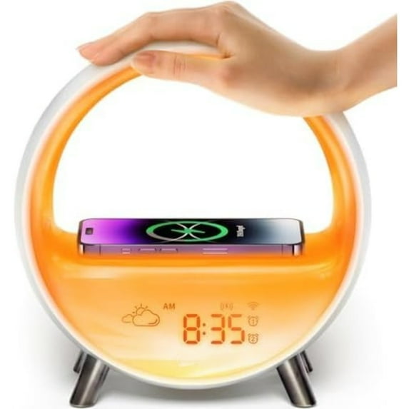 Gradual Sunrise Alarm Clock with Wireless Charging Sunset White Noise ...