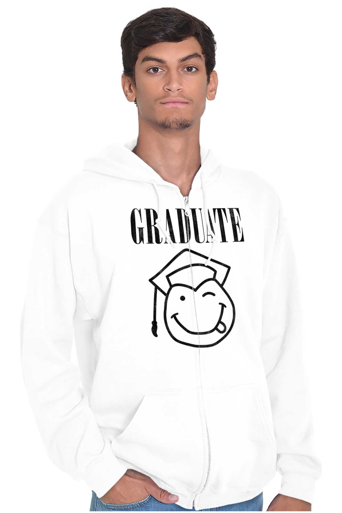 Graduate 90s Throwback Graduation Zip Up Hoodie Men's Women's Brisco Brands S - Walmart.com