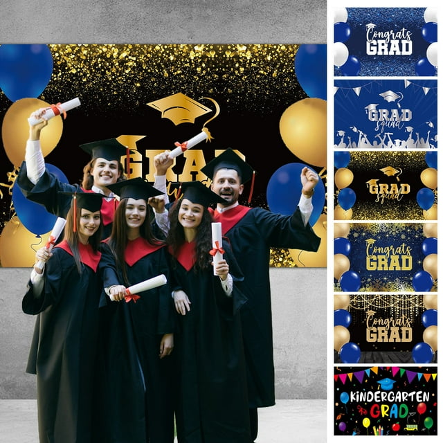 Graduate Backdrop Class of 2025, Flash Star Balloon Graduation ...