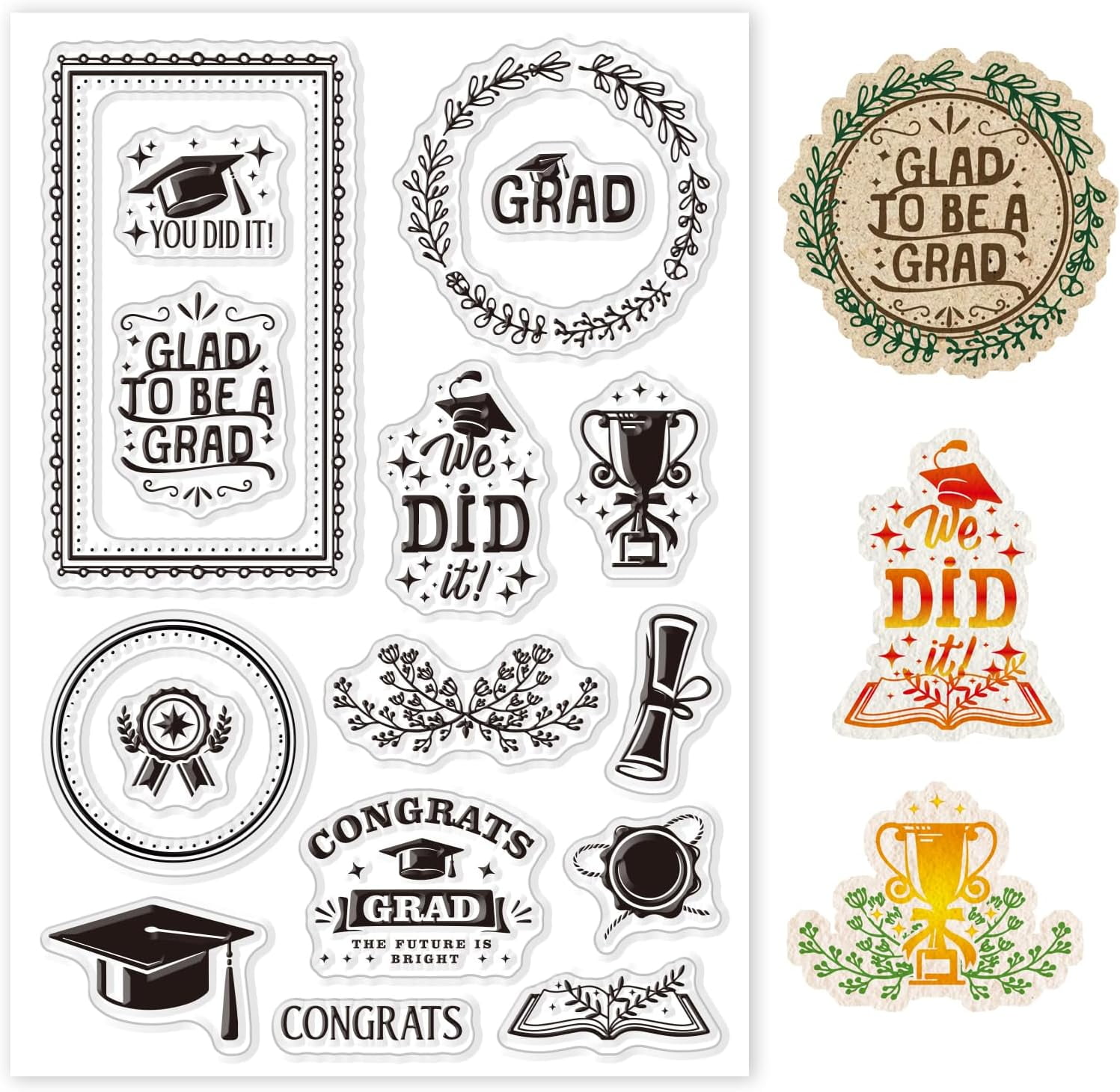 Graduate Congratulate Clear Stamps for Cards Making Graduation Season ...
