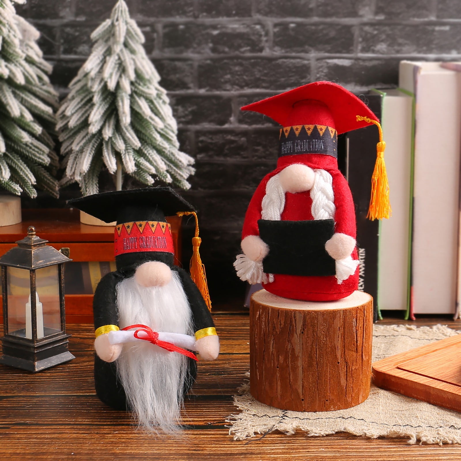 Graduate Figurine Boy Gnome Graduation Soft Fluffy Gnome Doll for ...