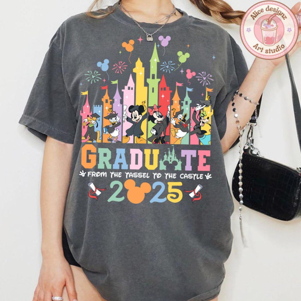 Graduate From the tassel to the castle Disney shirt, Mickey & friends ...