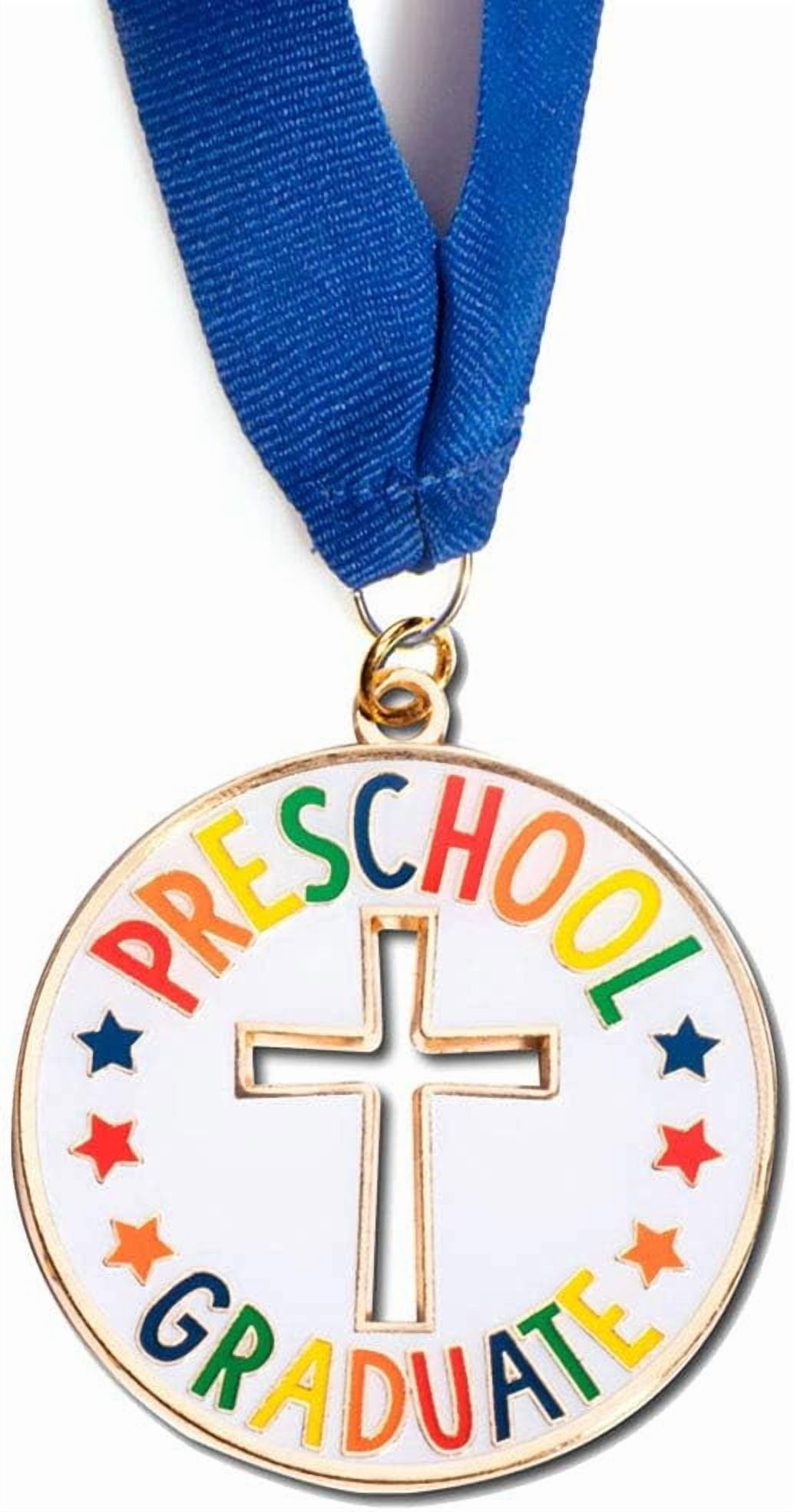 Graduate Medallion with Blue Ribbon, Grad Accessories, for Kindergarten ...