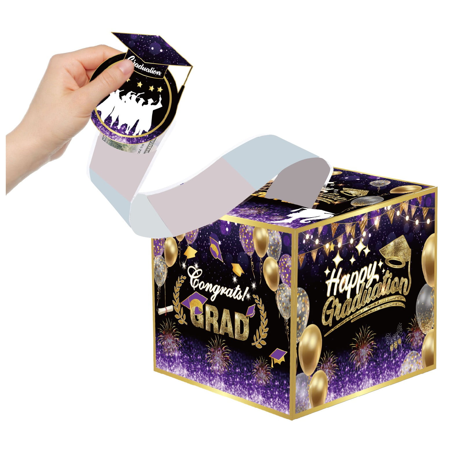 Graduate Money Box Cash Gift Pull, Cash Gift Box, Cash Gift Black Money ...