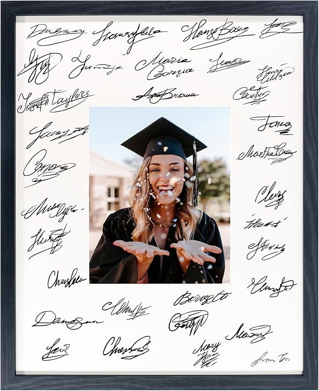 GraduatePro 11x14 Graduation Signature Board Picture Frame with 5x7 Mat ...