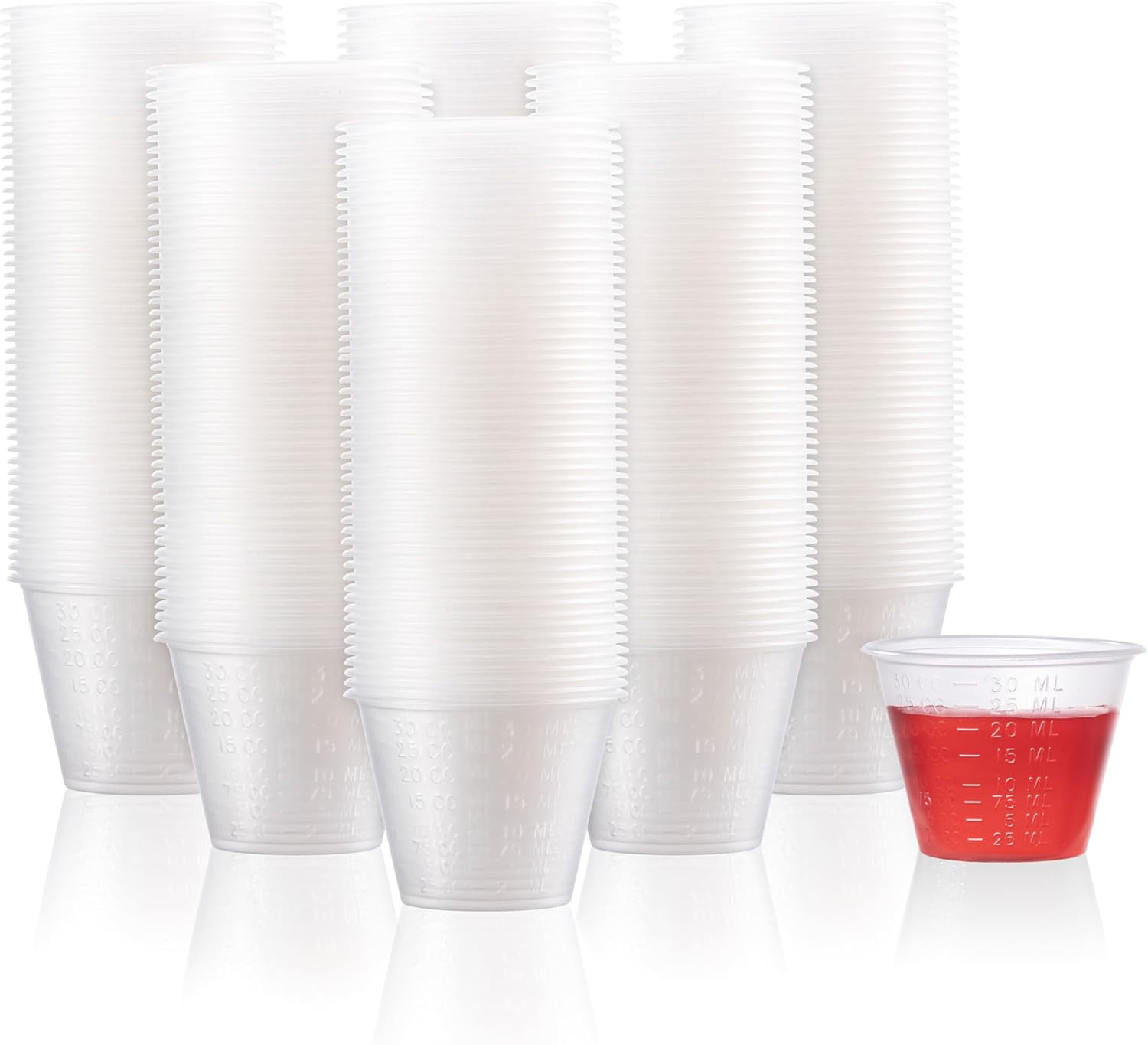 Graduated 1 oz. Plastic Medicine Cups, Detailed Liquid Measurements for ...