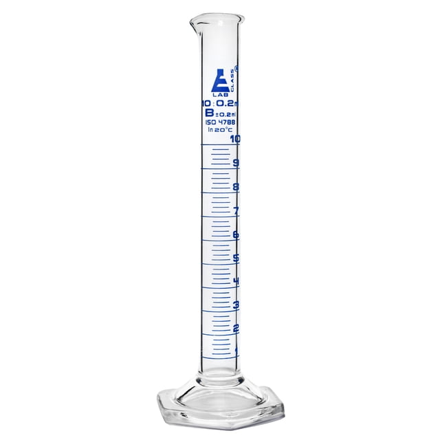 Graduated Cylinder, 10ml - Class B Tolerance ?0.20ml - Hexagonal Base ...